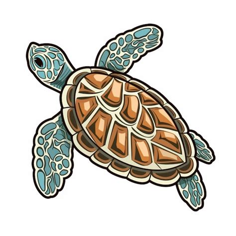 Premium Ai Image A Cartoon Turtle With A Blue Shell And Brown Shell