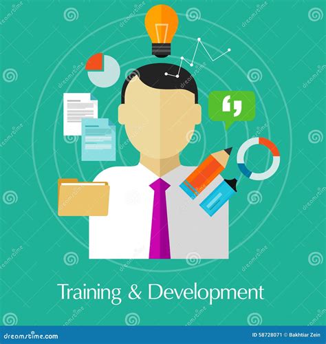training and development business education train skill improvement stock vector illustration