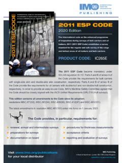 ESP CODE International Maritime Organization Esp Code International Maritime