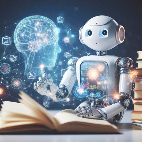 Premium Photo Robot Reading A Book Ai Generative