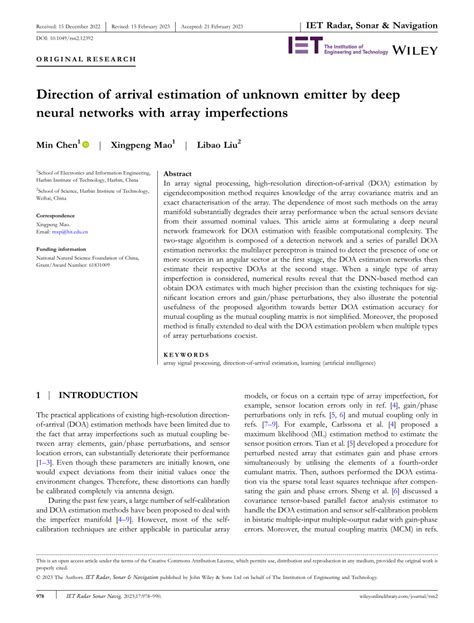 Pdf Direction Of Arrival Estimation Of Unknown Emitter By Deep Neural