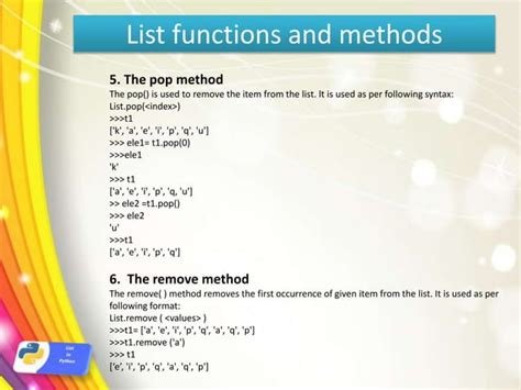Python Lists Ppt