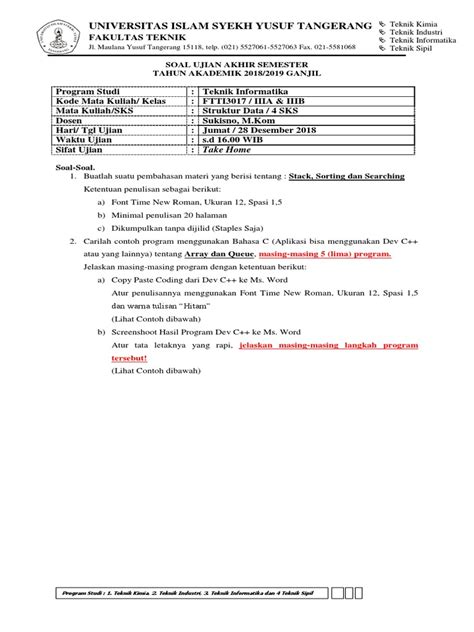Soal Uas Struktur Data Pdf