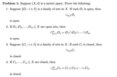 solved problem 1 suppose x d is a metric space prove