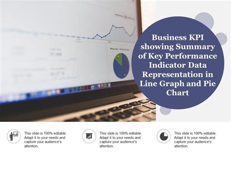Business Kpi Showing Summary Of Key Performance Indicator Data Representation In Line Graph And