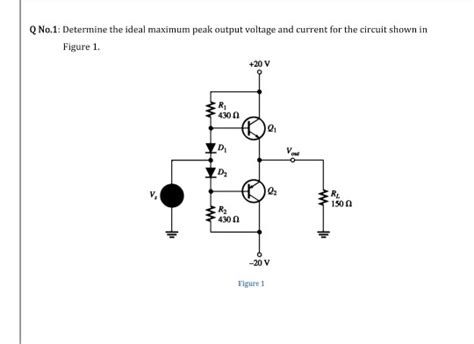Solved Q No Determine The Ideal Maximum Peak Output Chegg