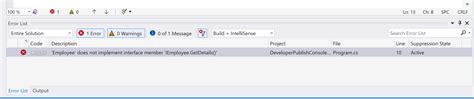 C Error Cs0535 Class Does Not Implement Interface Member Member