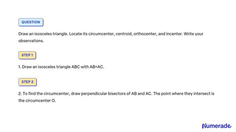 Solved Draw An Isosceles Triangle Locate Its Circumcenter Centroid Orthocenter And Incenter