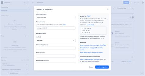 snowflake with key pair authentication deepnote docs