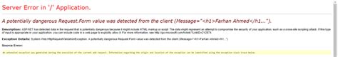 ValidateInput Attribute In ASP NET MVC