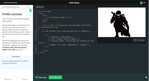 Hey Im Jesslyn Code Academy Html And Css Social Networking Profile