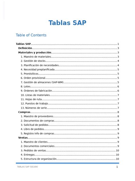 tablas sap todas pdf contabilidad industrias de servicio