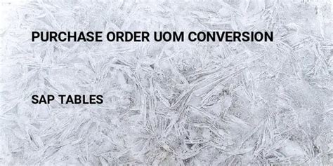 Purchase Order Uom Conversion Table In SAP