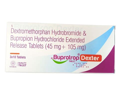 Dextromethorphan Hydrobromide 45mg And Bupropion Hydrochloride Extended Release 105mg