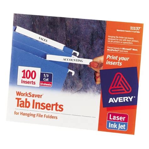 Avery 11137 Printable Tab Inserts Printable Word Searches