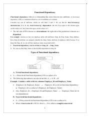 Understanding Functional Dependency Types Rules And Examples Course Hero