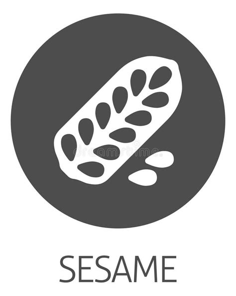 Concepto De ícono De Alergia A Alimentos En Cápsulas De Sésamo