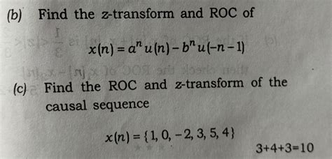 Solved B ﻿find The Z Transform And Roc