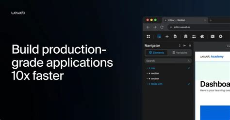 no code front end builder create apps 10x faster weweb trynocode