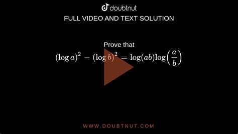 Prove That Log A Log B Log Ab Log A B