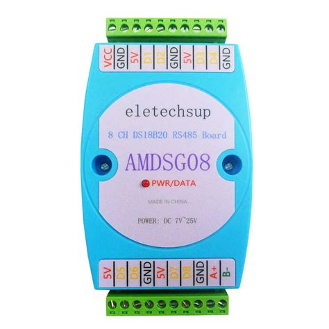 8ch ds18b20 temperature acquisition module rs485 3000v optical