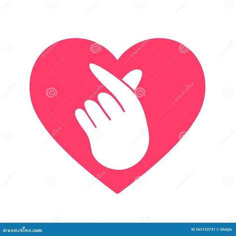 Main Montrant Le Coeur Avec Les Doigts Geste Mini Amour Illustration