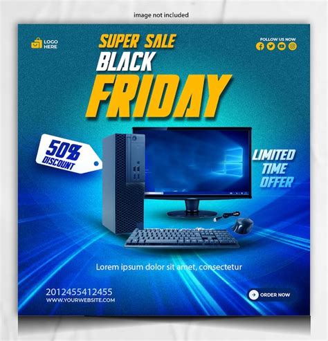 Premium Psd Computer Sale Social Media Poster Design Template