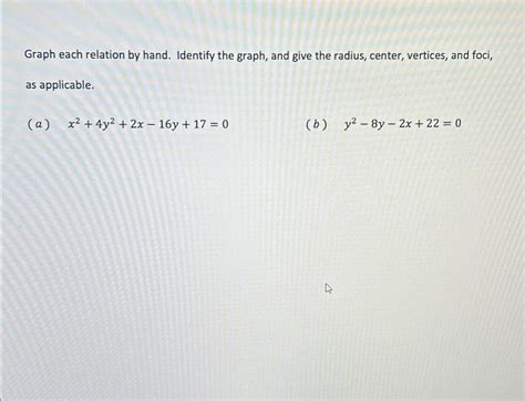 Solved Graph Each Relation By Hand Identify The Graph And