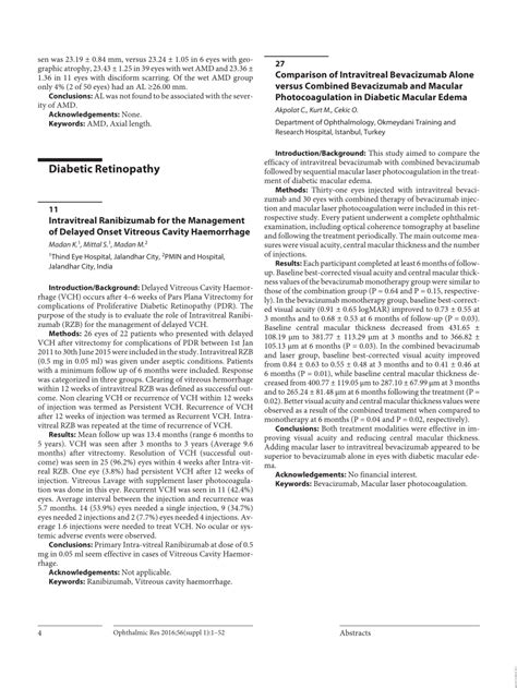 Pdf Comparison Of Intravitreal Bevacizumab Alone Versus Combined Bevacizumab And Macular