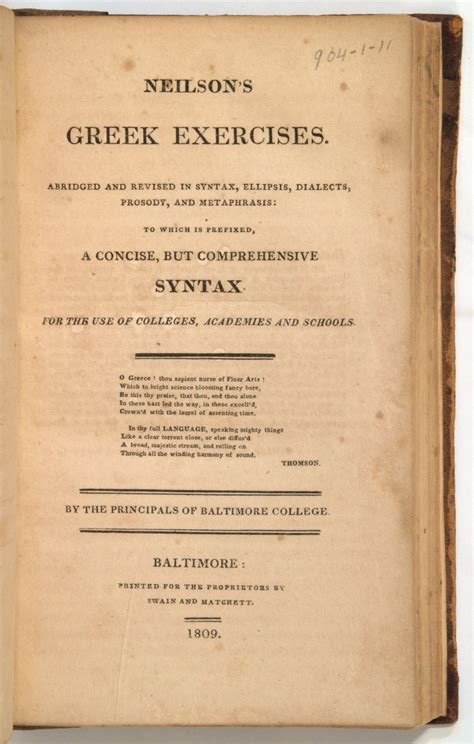 Neilsons Greek Exercise Abridged And Revised In Syntax Ellipsis