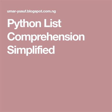 Python List Comprehension Simplified Coding For Beginners Python