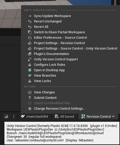 Unity Version Control Formerly Plastic Scm Plugin For Unreal Engine