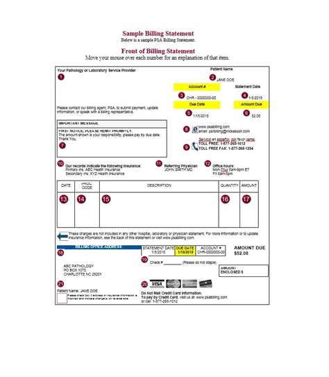 Free Billing Statement Templates Docformats Com