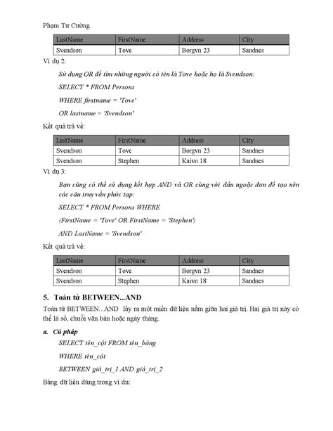 Các Câu Lệnh Sql Cơ Bản Tailieuhayvn