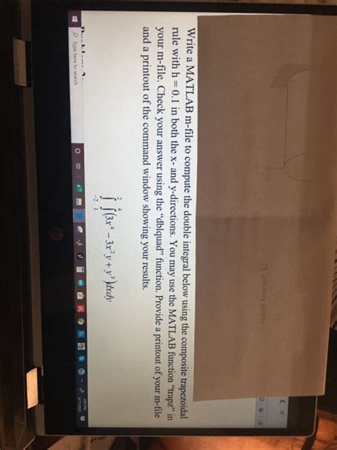 Solved а от 2 Write A Matlab M File To Compute The Double