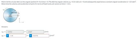 Solved Point A Of The Circular Disk Is At The Angular