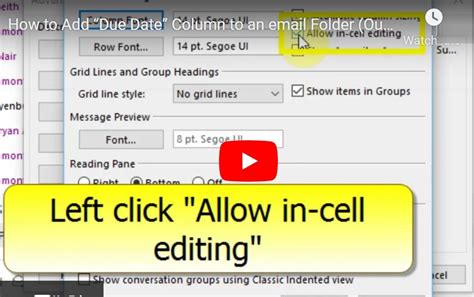 How To Add “due Date” Column To An Email Folder Outlook On Windows Turner Time Management Llc