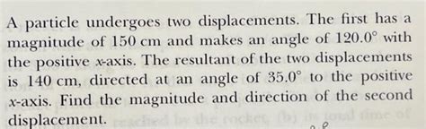 Solved A Particle Undergoes Two Displacements The First Has