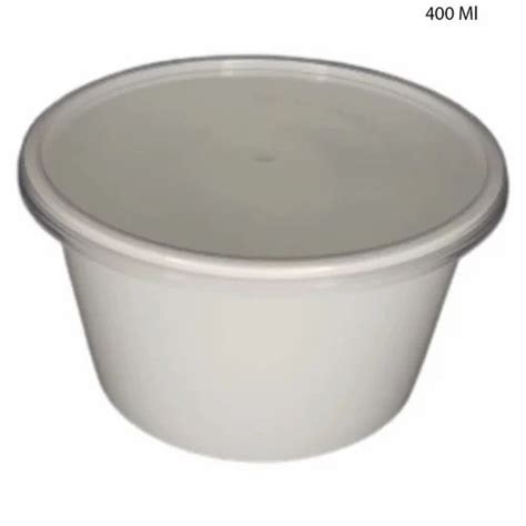 400 Ml Round White Container At ₹ 380piece Plastic Round Container