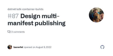Design Multi Manifest Publishing · Issue 87 · Dotnetsdk Container