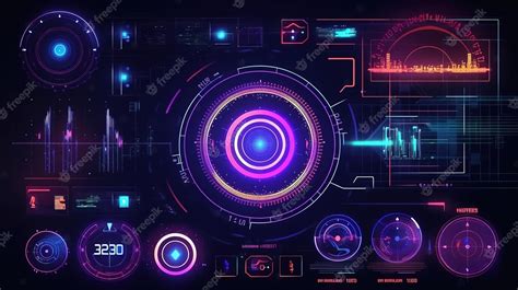 Premium Photo Hud Round Frames And Borders Aim Control And Digital Interface Hudgui For Game