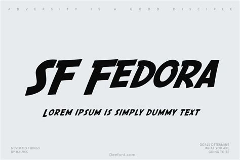 Sf Fedora Font Free Download And Preview Deefont