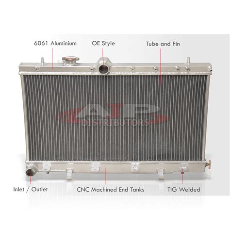 Aluminum Radiator Subaru Ajp Distributors Dual Core Aluminum Radiator