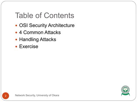 OSI Security Architecture | PPTX | Information and Network Security | Computing