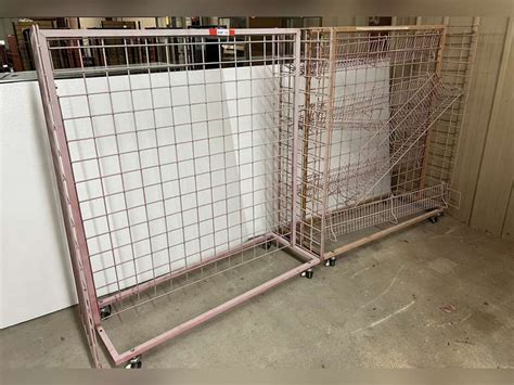 C Coated Wire Rolling Display Racks Double Sided Set Of Two See Pictures For Details Lw