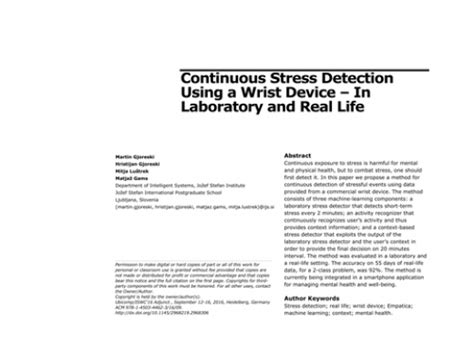 Continuous Stress Detection Using A Wrist Device In Laboratory And Real Life