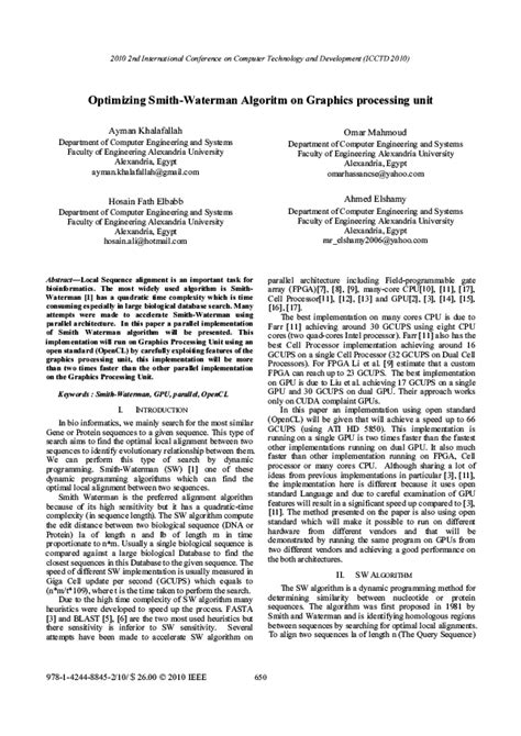pdf optimizing smith waterman algorithm on graphics processing unit