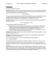 ENE Homework Docx Homework ENE Water And Wastewater Engineering
