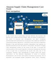 Amazon Supply Chain Management Docx Amazon Supply Chain Management Case Study Post Navigation