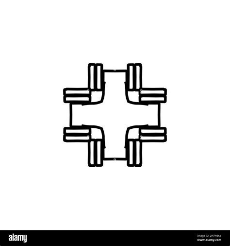 Christian Cross Line Icon Simple Style Christian Religion Poster Background Symbol Logo Design